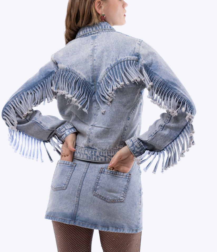 BLEACHED DISTRESSED DENIM MINI SKIRT – SILKROAD DAUGHTERS